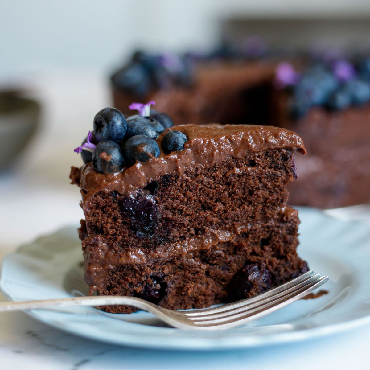 Vegan Chocolate Blueberry Cake